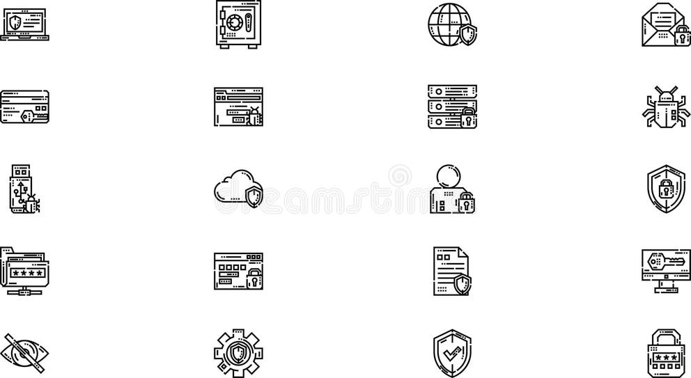 Data Protection Icons High-Quality Vector Icons Collection with ...