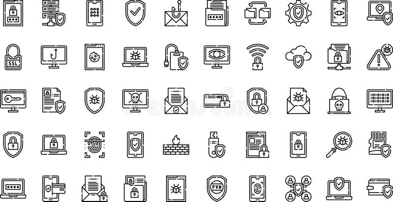 Data Protection Icons High-Quality Vector Icons Collection with ...