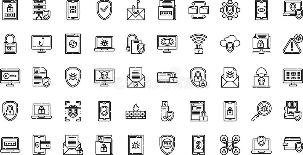 Data Protection Icons High-Quality Vector Icons Collection with ...