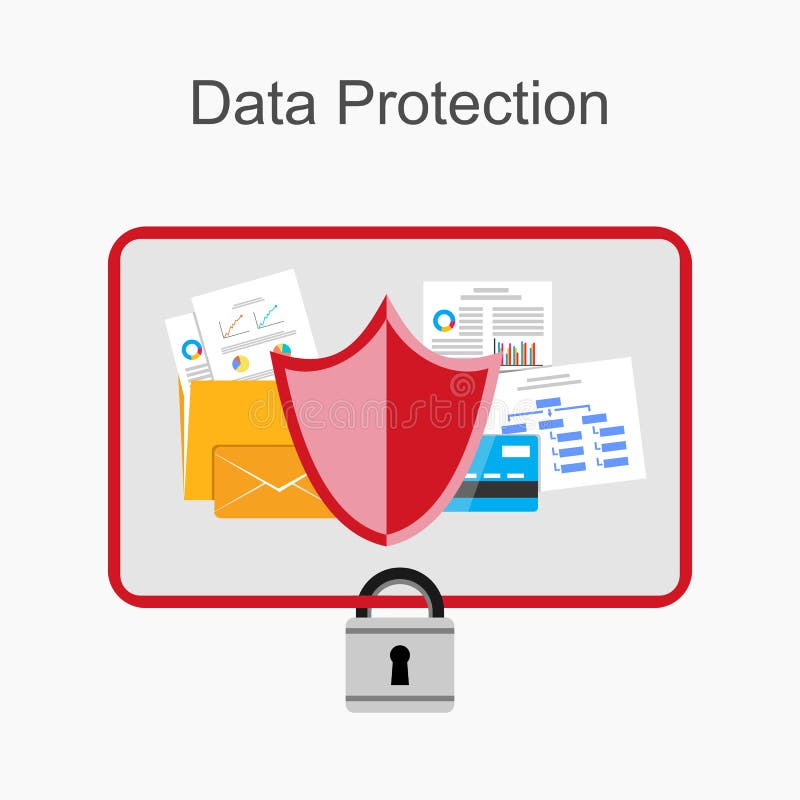 Data Protection Illustration. Stock Vector - Illustration of computing ...