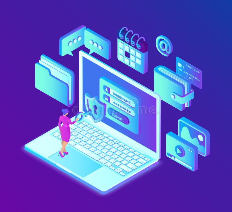 Personal Data Protection Business Concept on Virtual Screen. Cyber ...