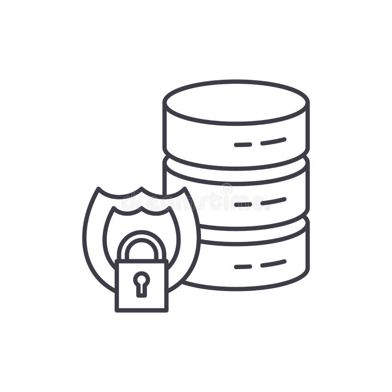 Data Protection Line Icon Concept. Data Protection Vector Linear ...