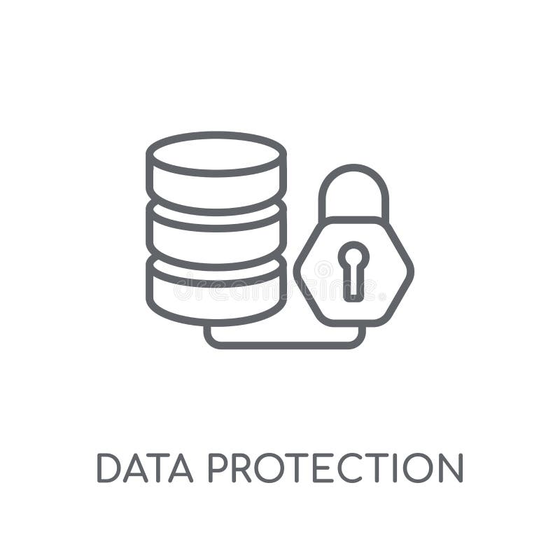 Data Protection Linear Icon. Modern Outline Data Protection Logo Stock ...