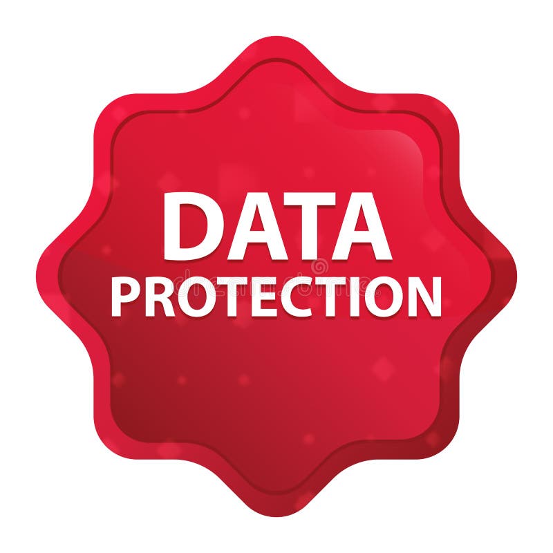Data Protection Misty Rose Red Starburst Sticker Button Stock ...