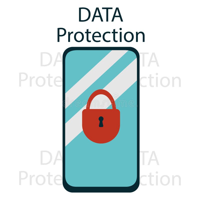 Data Protection on Mobile Phones. Security Concept Stock Illustration ...