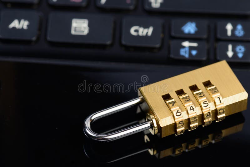 Data Protection Padlock Laptop Stock Image - Image of privacy ...