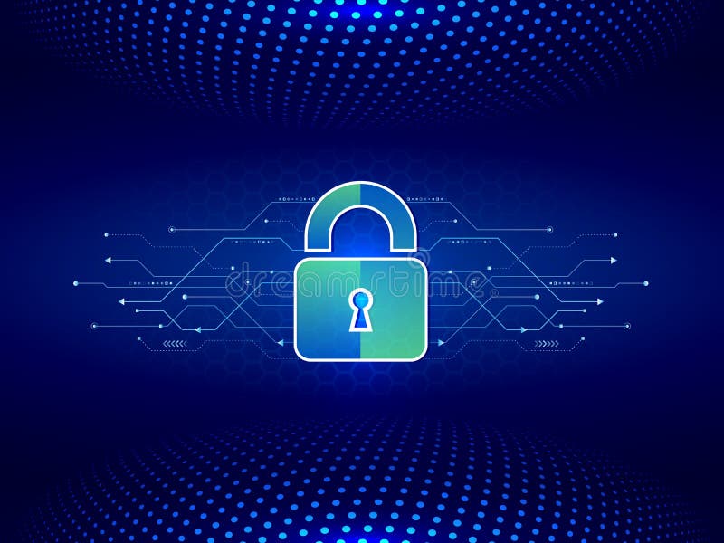 Data Protection with Padlock Stock Vector - Illustration of cyber ...