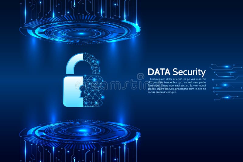 Data Protection Privacy Concept. Padlock Icon and Internet Technology ...