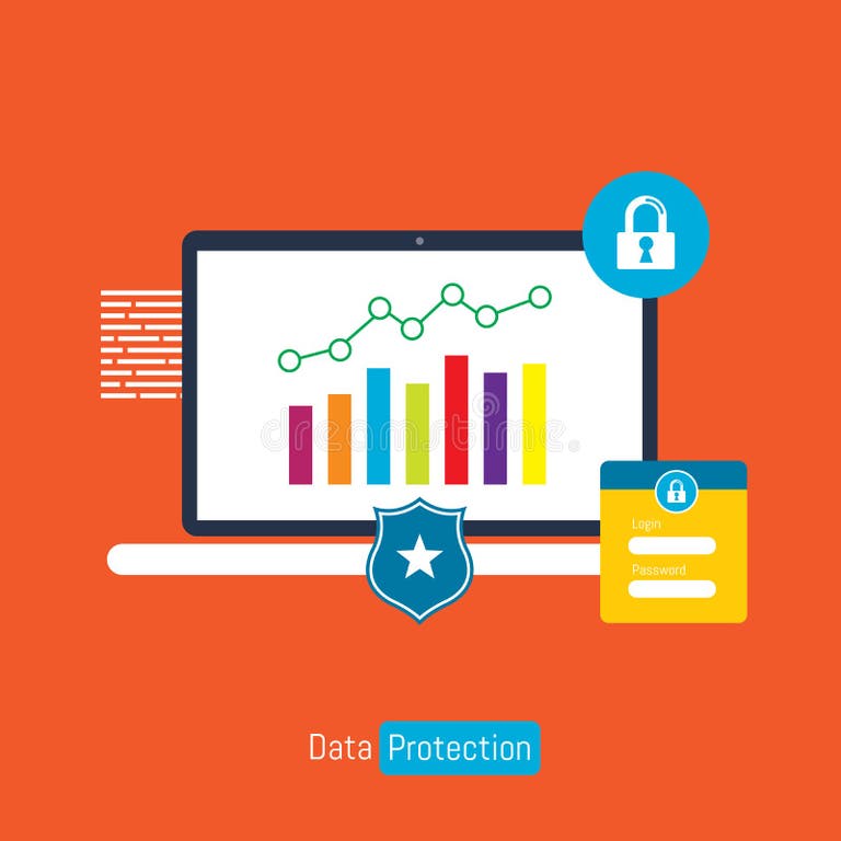 Data Protection, Safe Work and Internet Security. Stock Vector ...