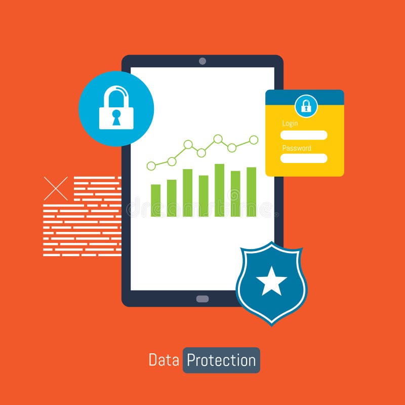 Data Protection, Safe Work and Internet Security. Stock Vector ...