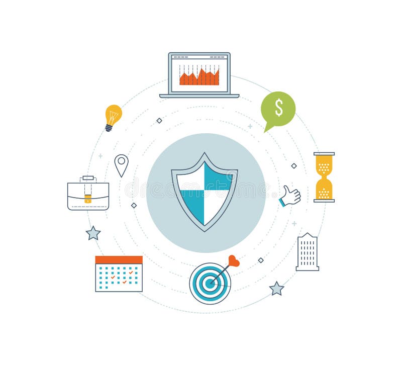 Data Protection, Safe Work. Investment Security. Stock Vector ...