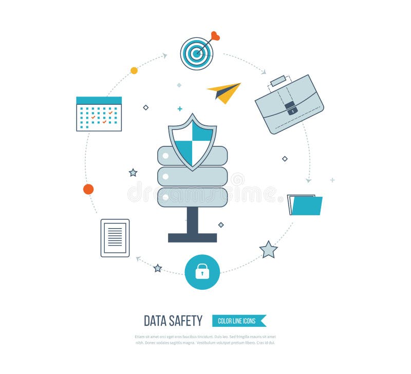 Data Protection and Safe Work. Investment Security. Stock Vector ...