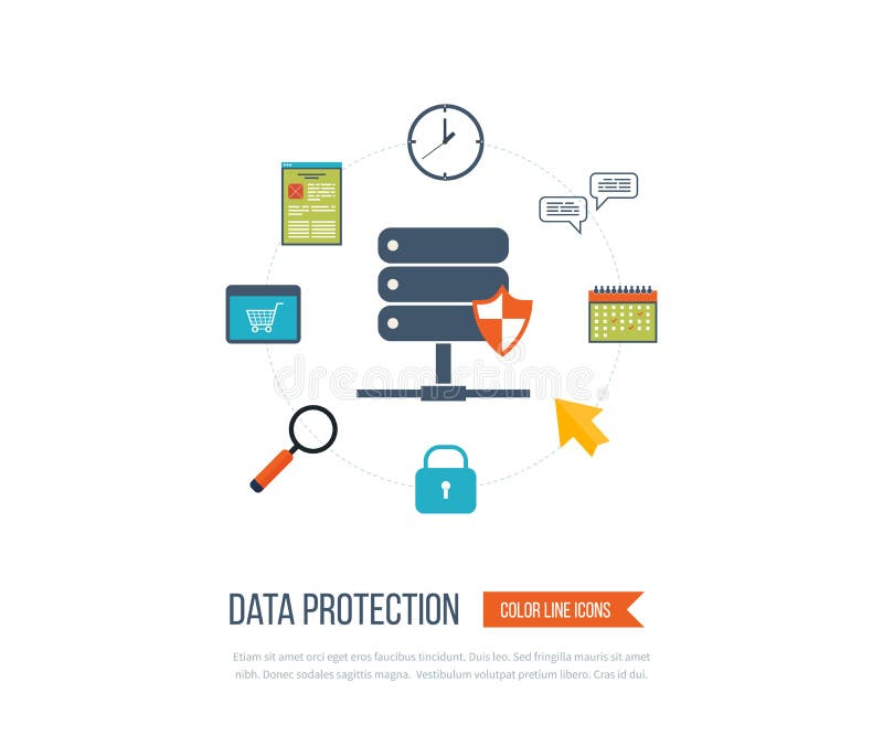 Data Protection and Safe Work. Investment Security. Stock Vector ...