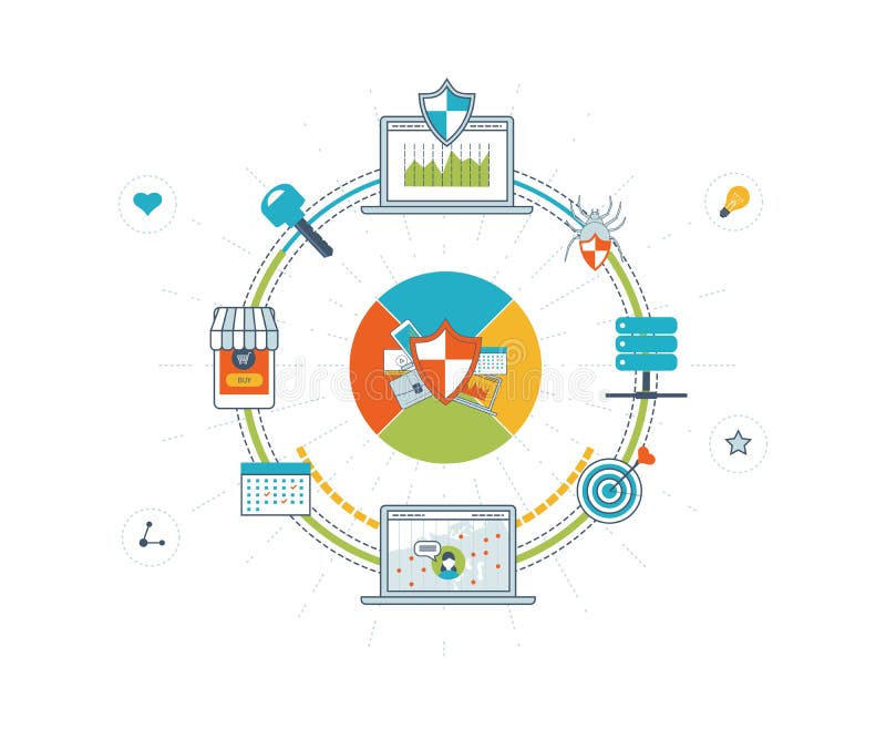 Data Protection and Safe Work. Investment Security. Stock Vector ...