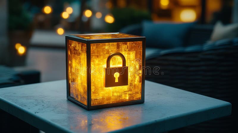 For Data Protection, a Secure Lock is Fully Enclosed in a Glass Cube ...