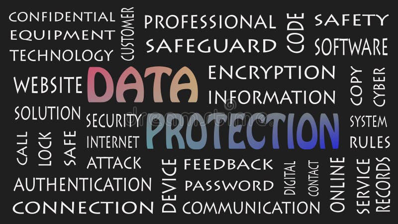 Data Protection, Security Privacy Concept in Background Black Stock ...