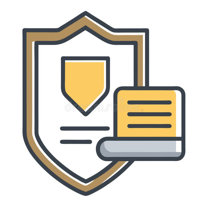 Data Protection, Security, and Privacy: Shield and Book Icon Stock ...