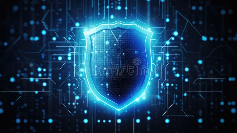 Data Protection Shield with Dots and Lines Connection Stock ...