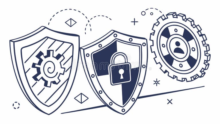 Data Protection Shield, Gears, Cybersecurity, Vector Design Generative ...