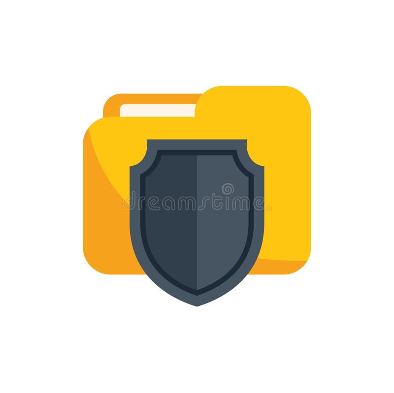 Data Protection Shield Securing Important Files Folder Stock ...