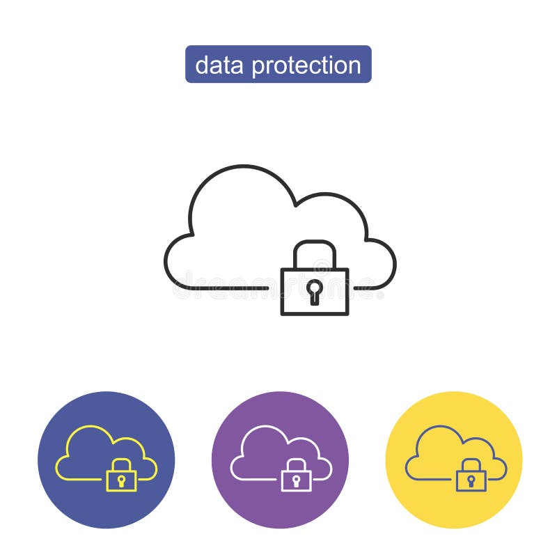 Data protection sign. stock vector. Illustration of digital - 140265924