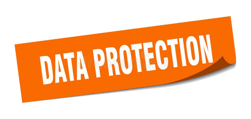 Data Protection Button. Rounded Sign on White Background Stock Vector ...