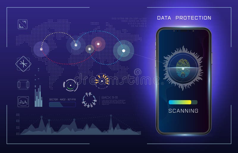 Data Protection. Technology Futuristic Modern User Interface Circle ...