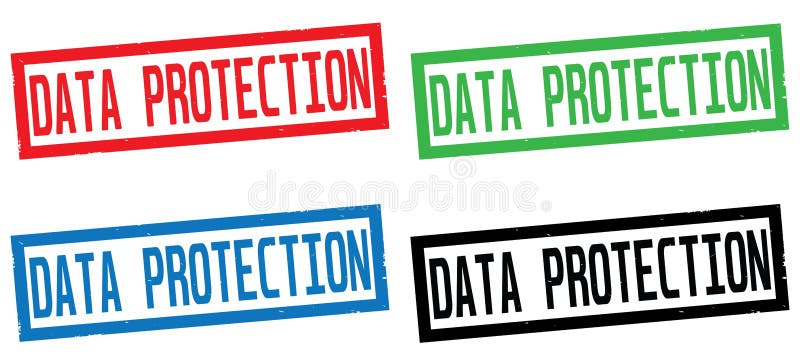 DATA PROTECTION Text, on Rectangle Border Stamp Sign. Stock ...
