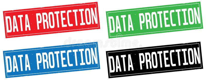 DATA PROTECTION Text, on Rectangle Stamp Sign. Stock Illustration ...