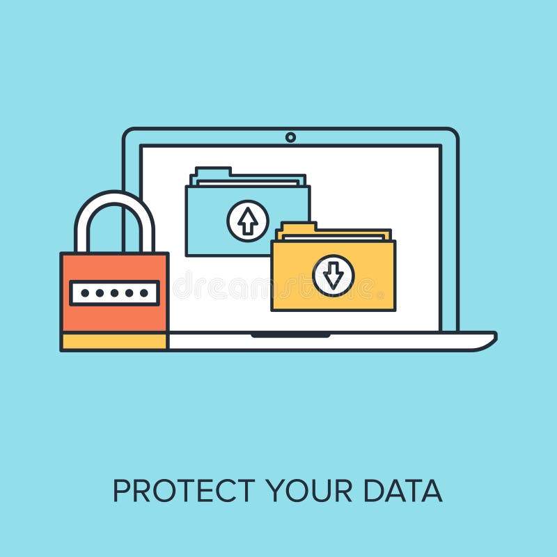 Data Protection Vector Illustration Concept Stock Vector - Illustration ...