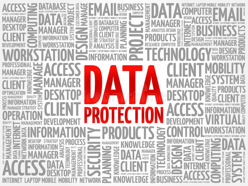 Data Protection Word Cloud Collage Stock Illustration - Illustration of ...
