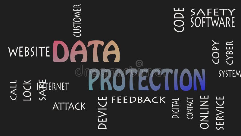 Data Protection Word Cloud Concept on Black Background Stock Video ...