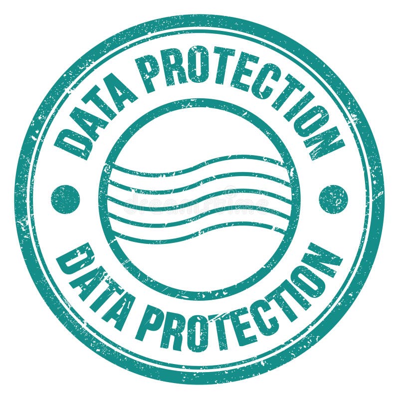 DATA PROTECTION Text Written on Blue Round Postal Stamp Sign Stock ...