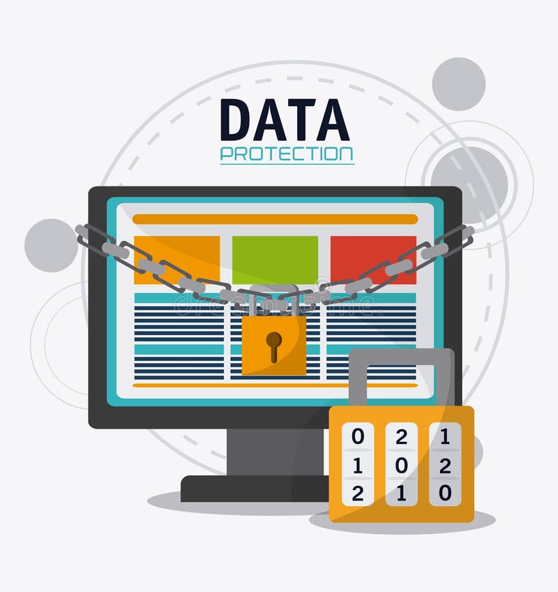 Data Protection and Yber Security System Design Stock Vector ...