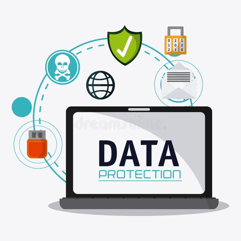 Data Protection and Yber Security System Design Stock Vector ...