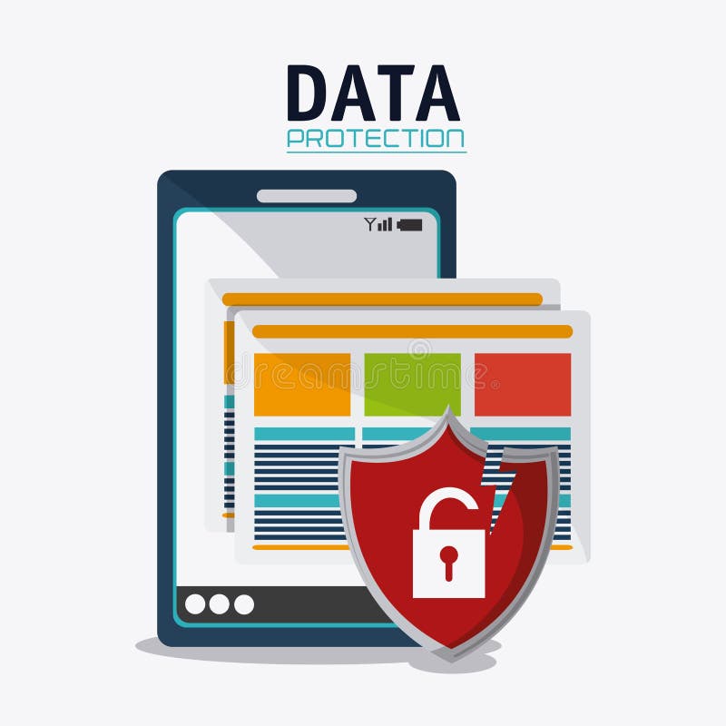 Data Protection and Yber Security System Design Stock Vector ...