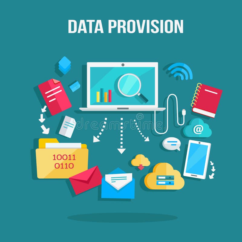 Data Provision Banner stock vector. Illustration of cloud - 79240492