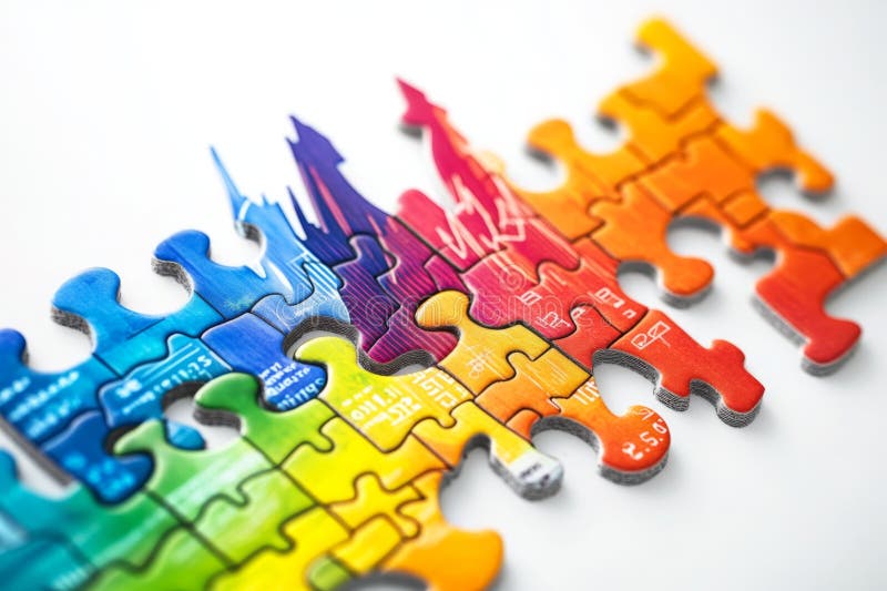 Data Puzzle Integration Visual Chart Stock Illustration - Illustration ...