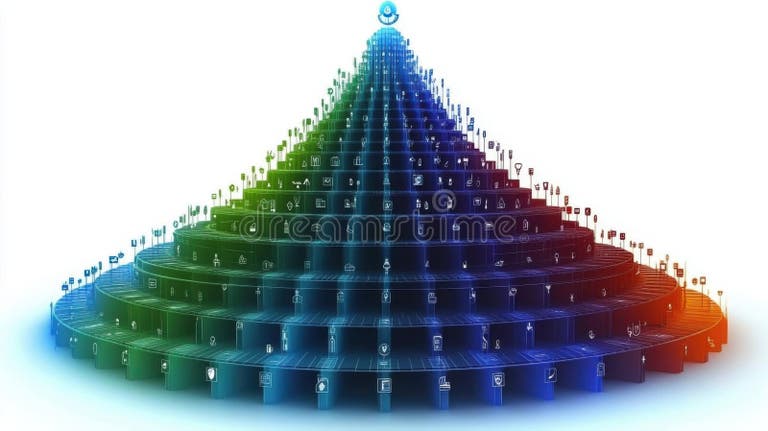 Data Pyramid, Visualizing Information Hierarchy Stock Illustration - Illustration of retrieval ...
