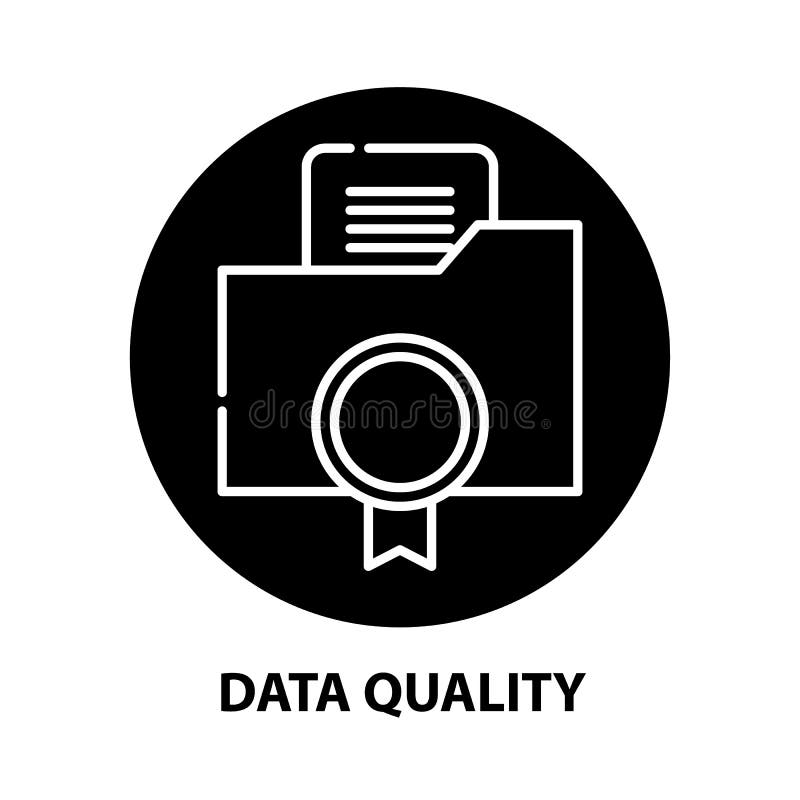 Data Quality Icon, Black Vector Sign with Editable Strokes, Concept ...