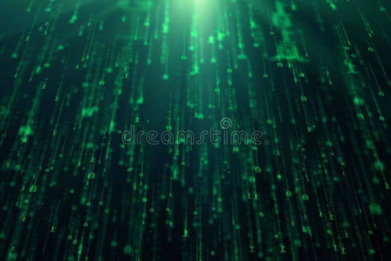 Data rain with light stock illustration. Illustration of code - 149855162