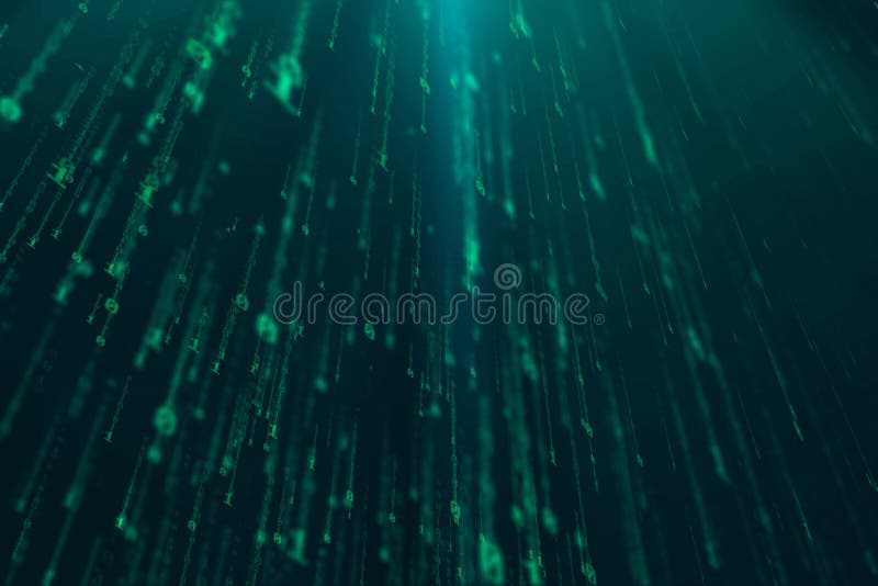 Data rain with light stock illustration. Illustration of code - 149855162