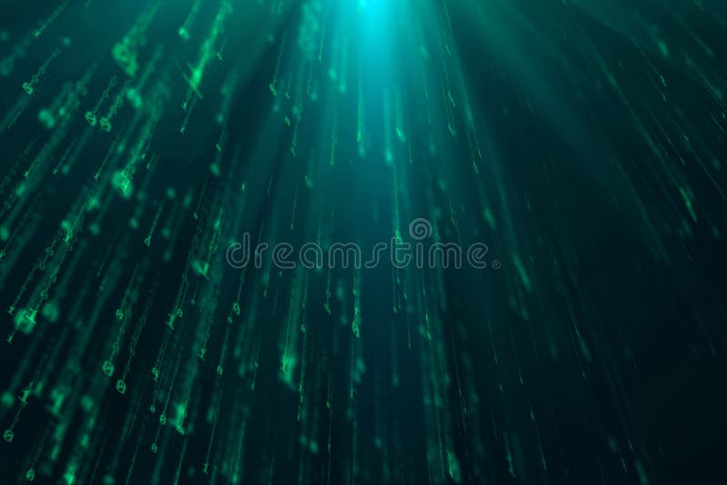 Data rain with light stock illustration. Illustration of computer ...