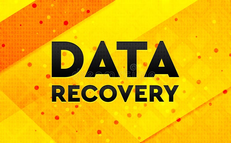 Data Recovery Abstract Digital Banner Yellow Background Stock ...