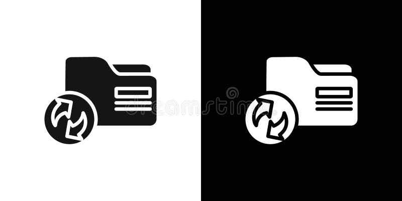 Data Recovery Icon Flat Vector Set Outline Stock Vector - Illustration ...