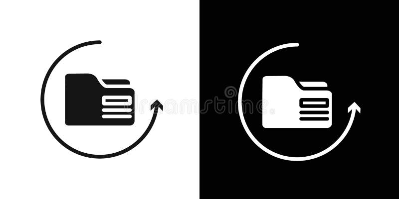 Data Recovery Icon Flat Vector Set Outline Stock Vector - Illustration ...