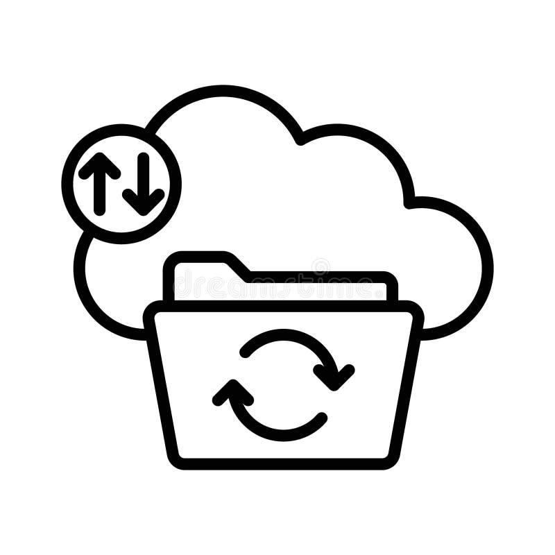 Data Recovery Icon Linear Logo Mark in Black and White Stock ...