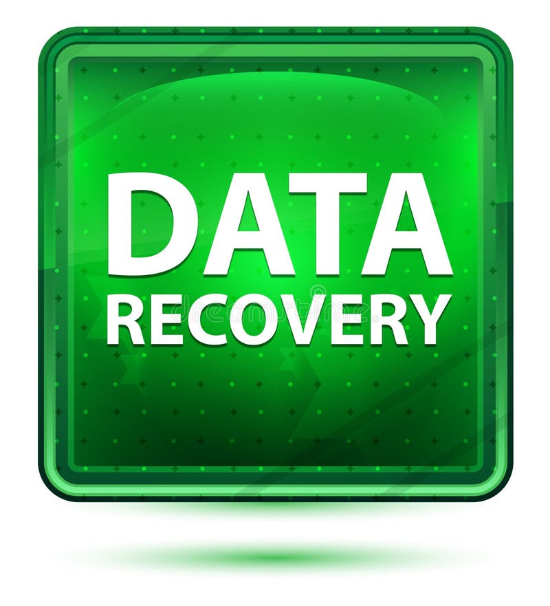Data Recovery Neon Light Green Square Button Stock Illustration ...
