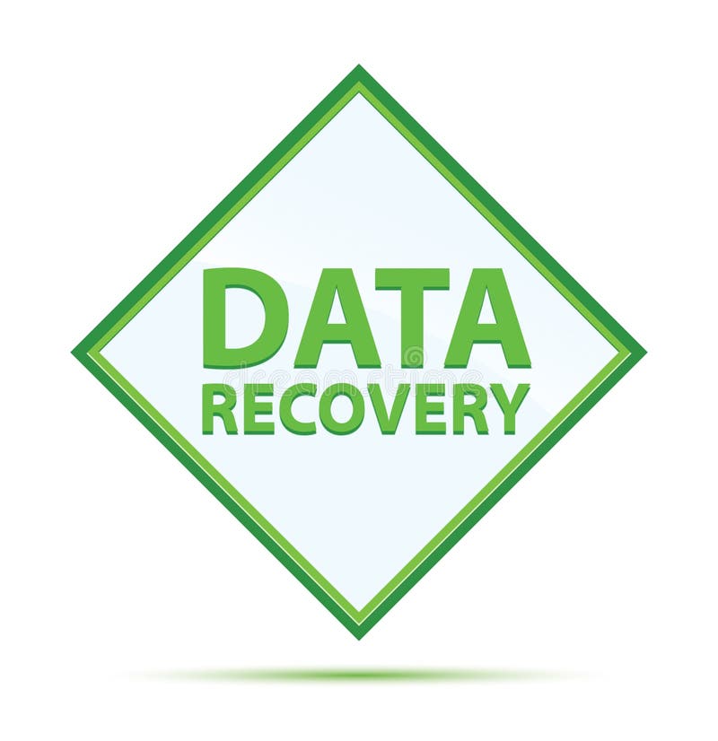 Data Recovery Modern Abstract Green Diamond Button Stock Illustration ...