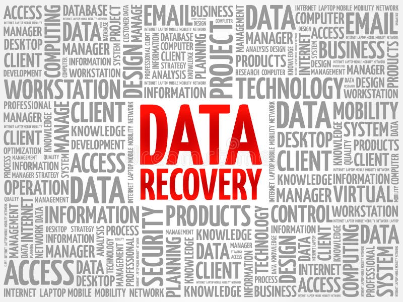 Data Recovery word cloud stock illustration. Illustration of concept ...